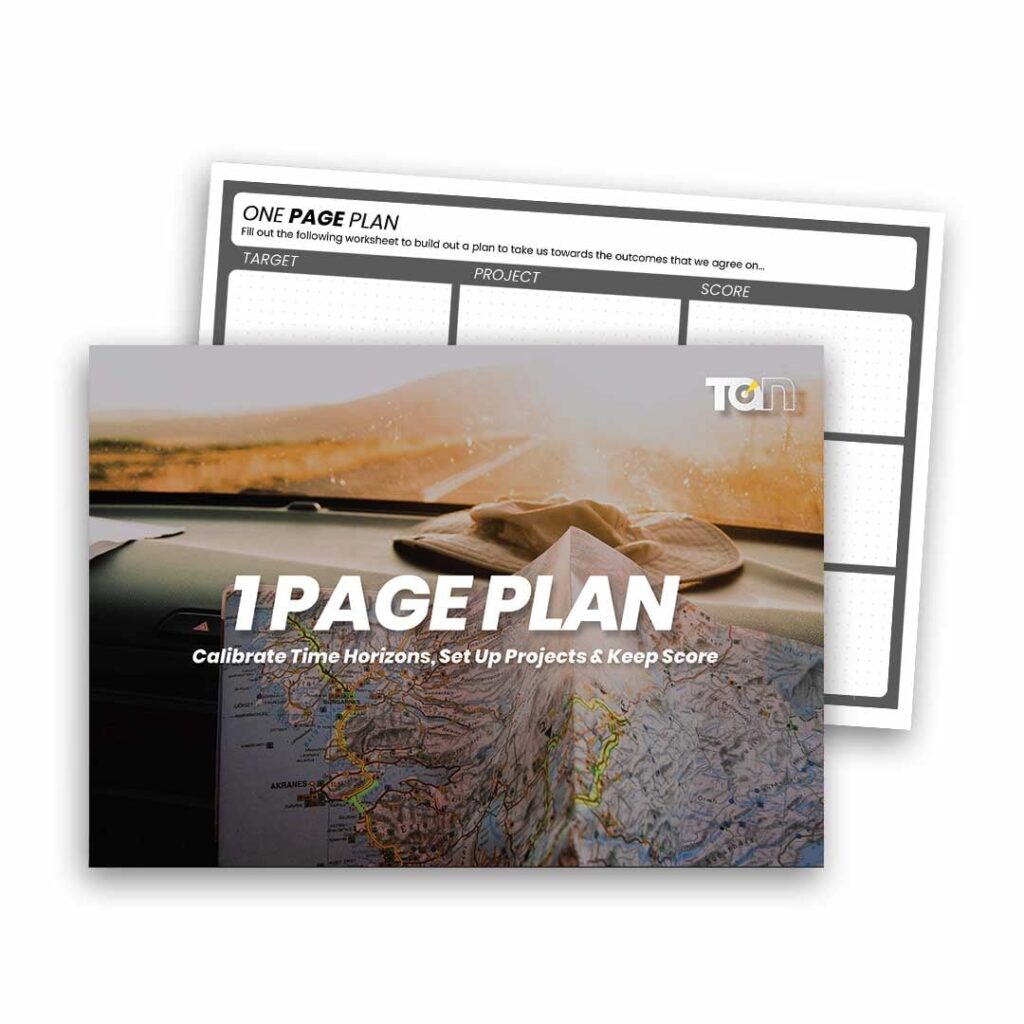 One Page Plan - Trusted Advisor Network